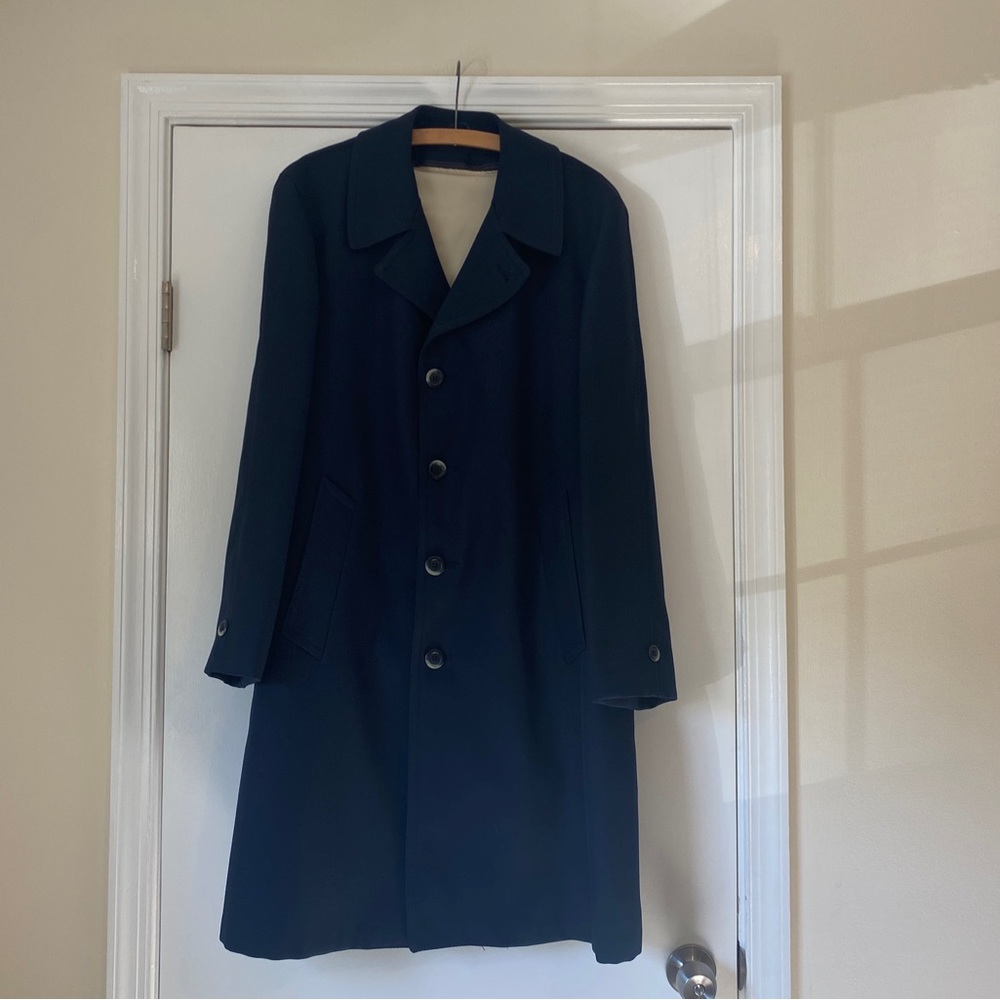 Vintage Navy Blue Overcoat Sears The Men’s Store - Gem